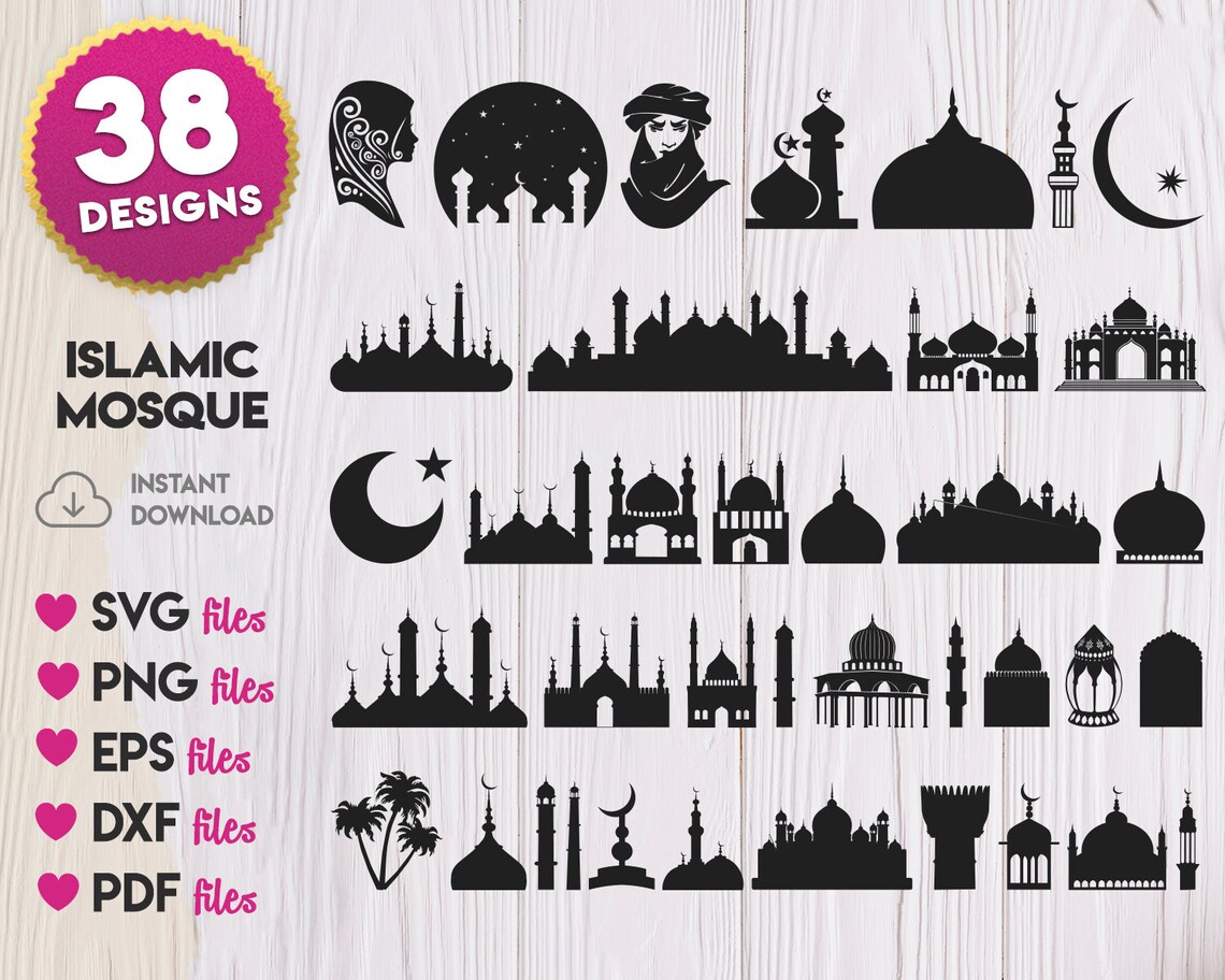 Islamic Mosque SVG Bundle Islamic Mosque Silhouette Svg - Etsy