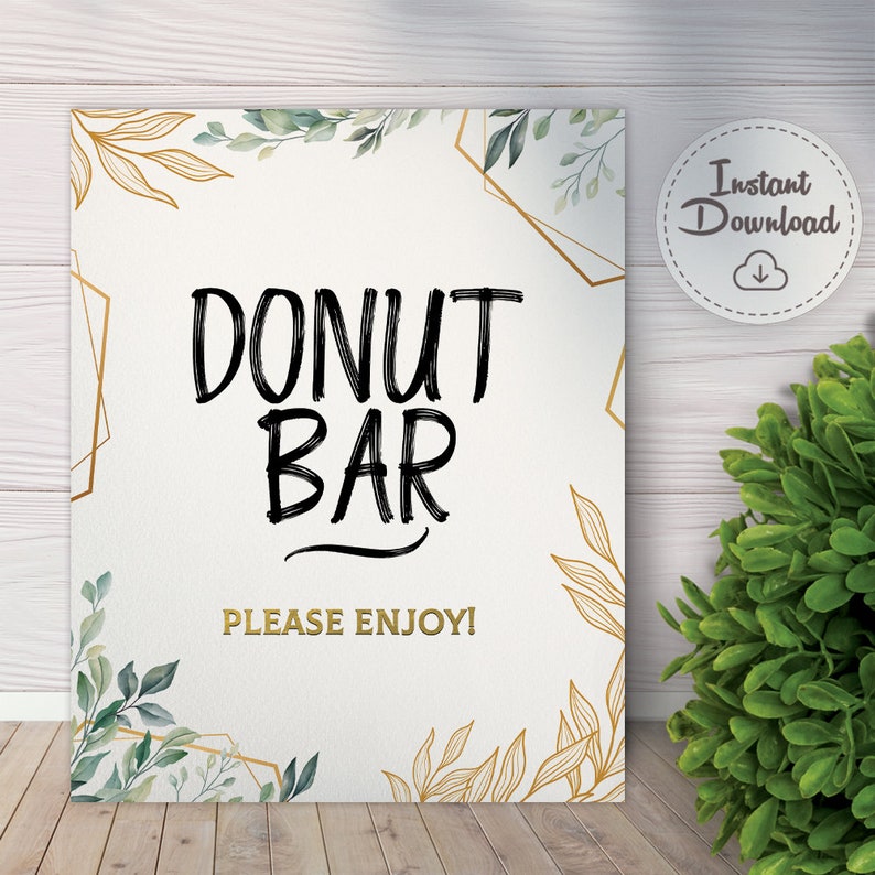 Donut Bar Sign Printable Donut Bar Please Enjoy - Etsy