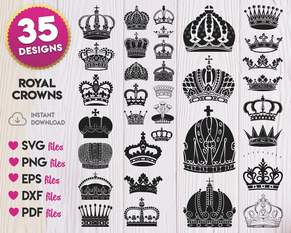 Royal Crowns SVG Bundle Royal Crown Silhouette Svg King - Etsy