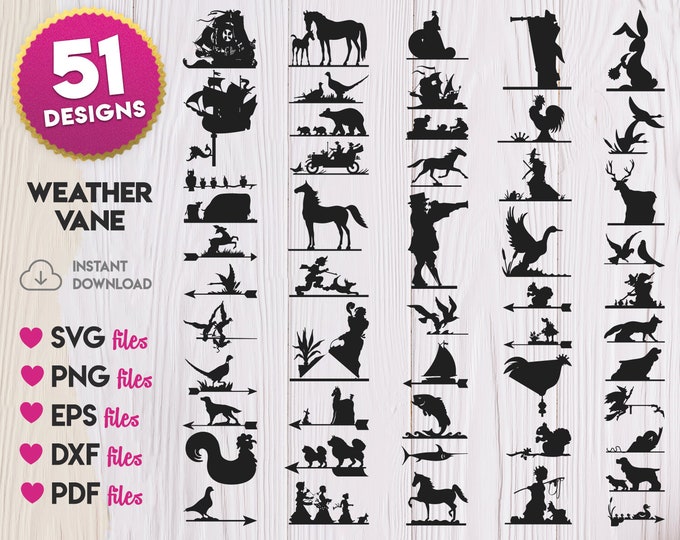 Weather Vane SVG Bundle Weather Vane Silhouette Svg Weather - Etsy