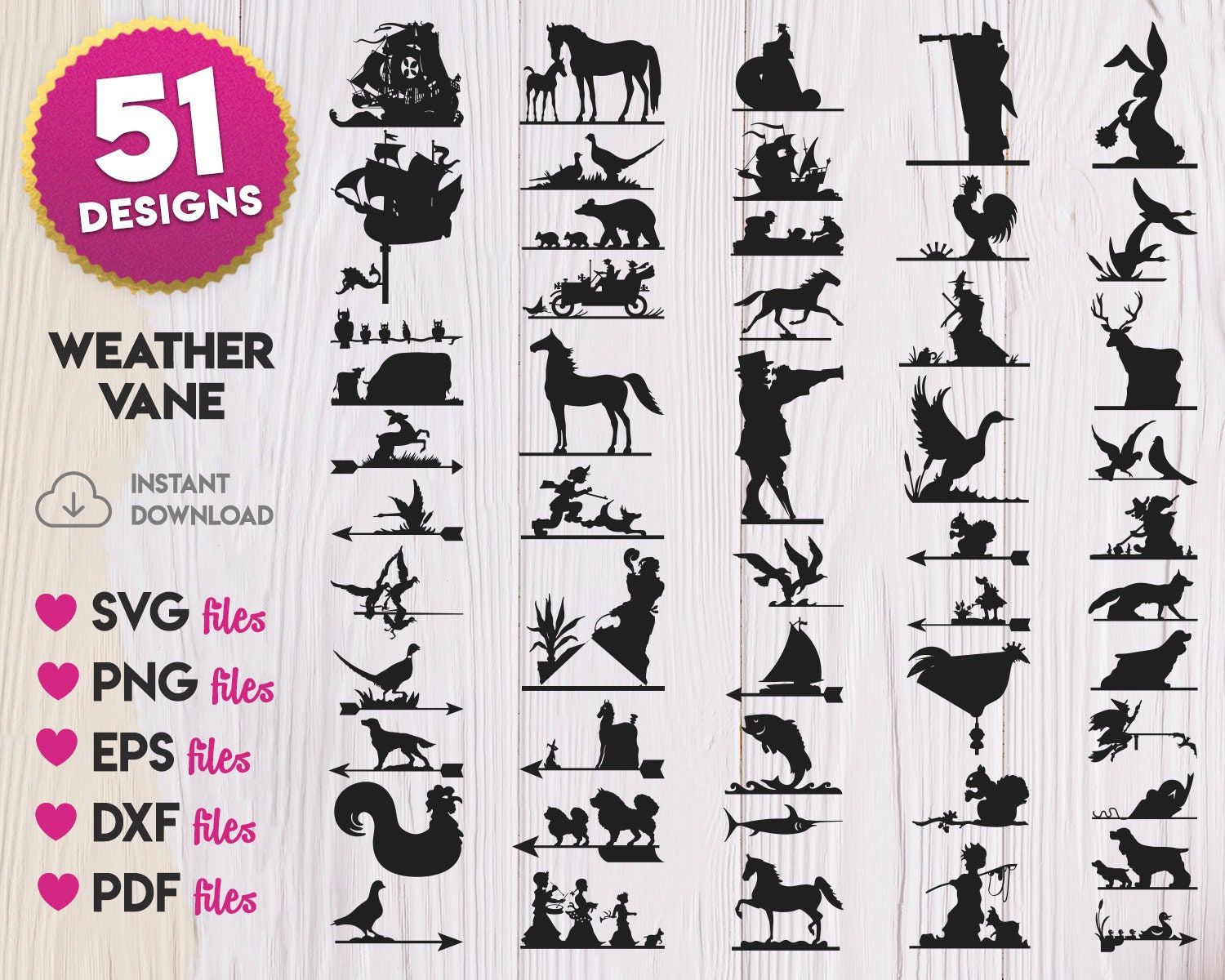 Weather Vane SVG Bundle, Weather Vane Silhouette Svg, Weather Vane ...
