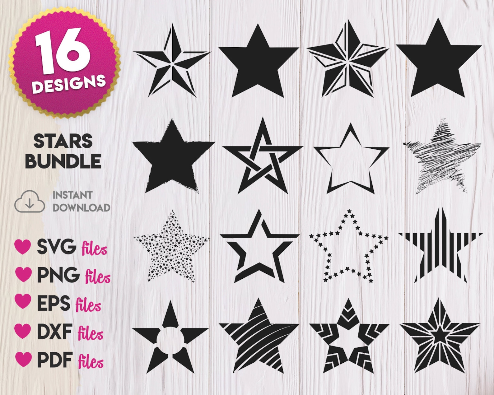 Stars Silhouette SVG, Stars SVG Bundle, Stars Cricut, Stars Eps, Stars ...
