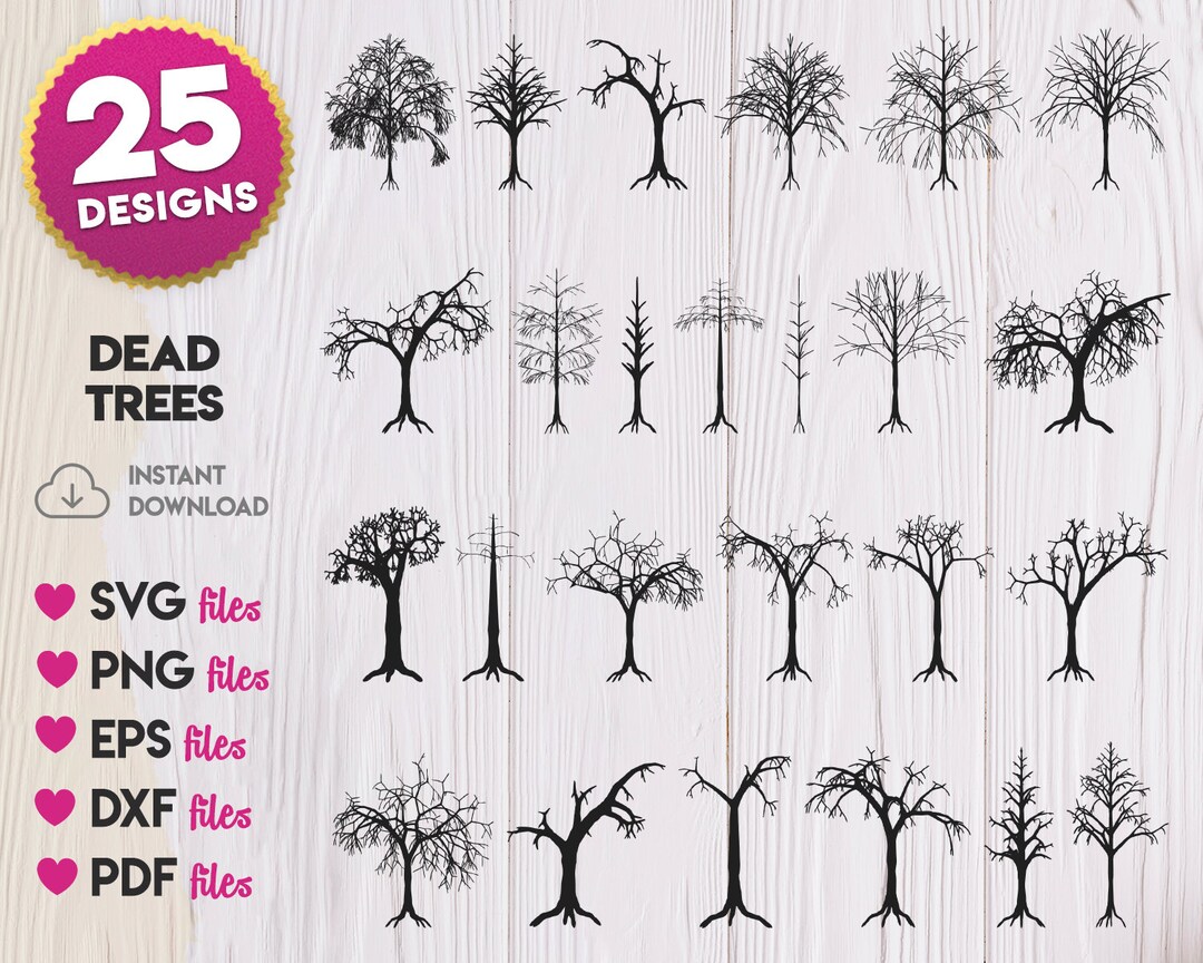 Dead Trees SVG Bundle, Dead Tree Silhouette Svg, Dead Tree Printable ...