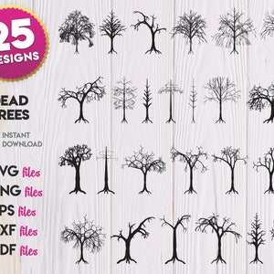 Dead Trees SVG Bundle, Dead Tree Silhouette Svg, Dead Tree Printable ...