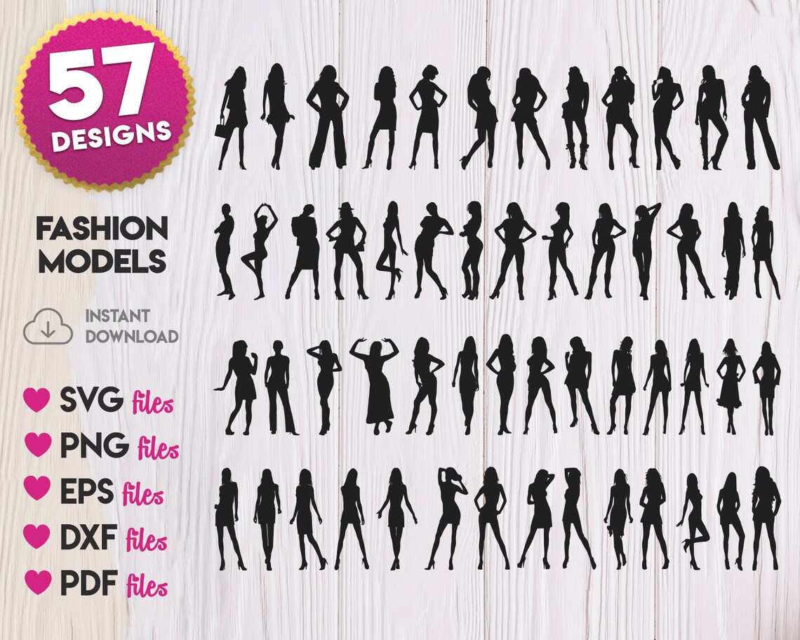 Fashion Models SVG Bundle Sexy Woman SVG Fashion Model | Etsy
