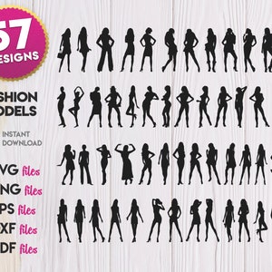 Fashion Models SVG Bundle, Sexy Woman SVG, Fashion Model Silhouette SVG ...