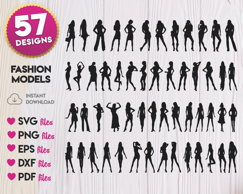 Fashion Models SVG Bundle Sexy Woman SVG Fashion Model - Etsy