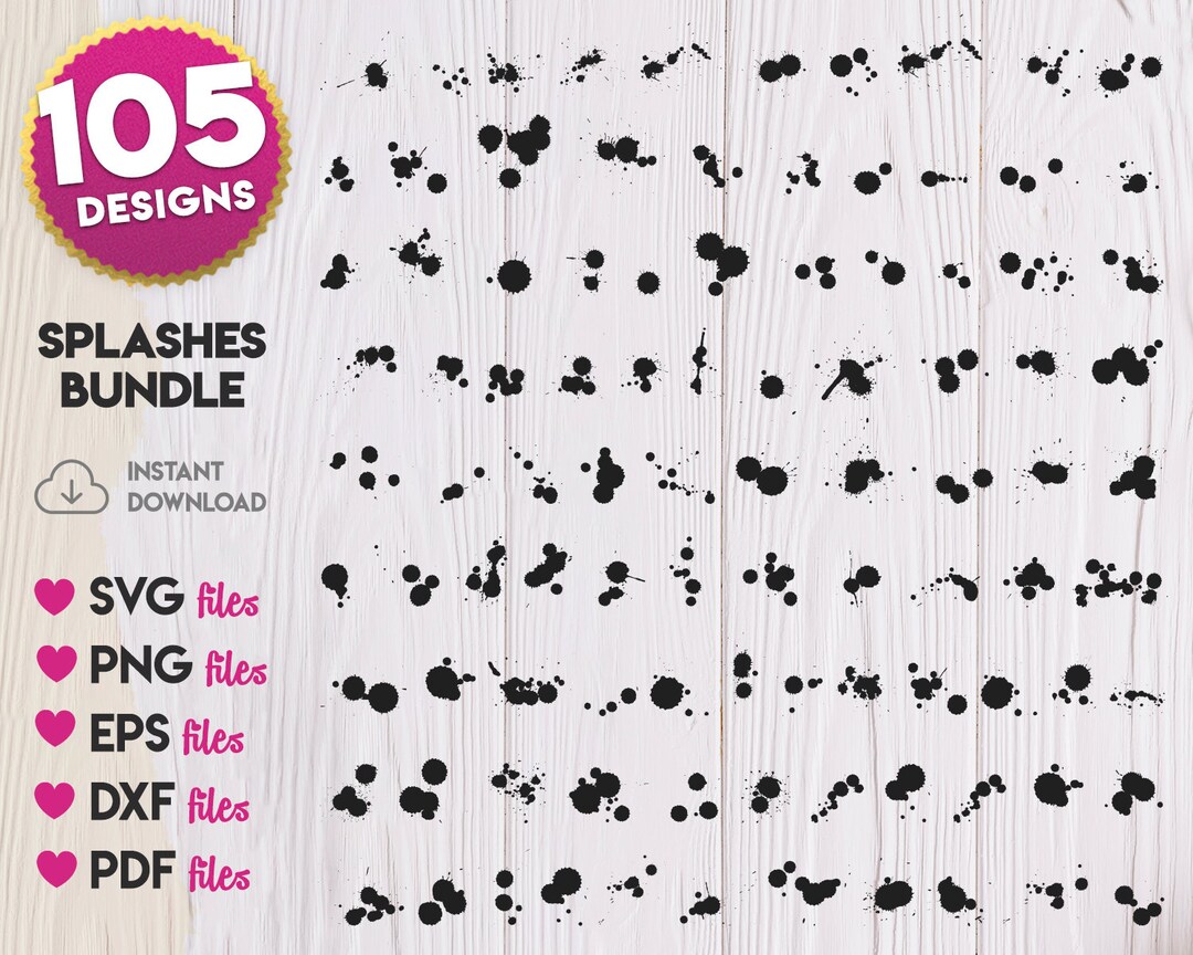 Paint Splashes Silhouette SVG, Paint Splashes SVG Bundle, Splatter ...