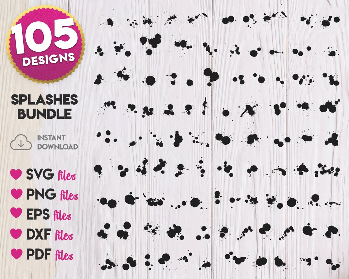 Paint Splashes Silhouette SVG Paint Splashes SVG Bundle - Etsy