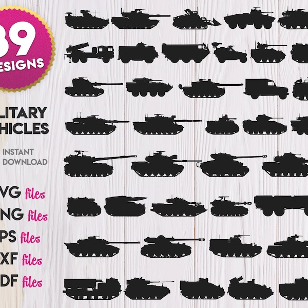 Military Vehicles Svg - Etsy