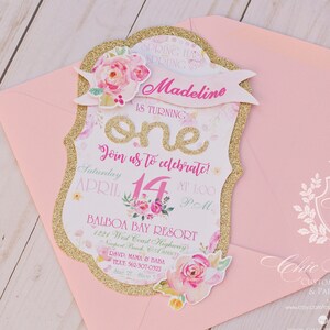 Vintage Handmade Invitation, Floral Handmade Invitation, Watercolor ...