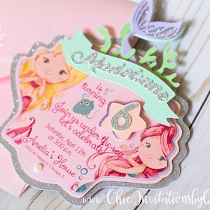 Mermaid Invitation, Shell Invitation, Handmade Invitation, Shell 3d ...