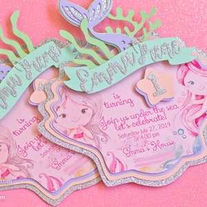 Mermaid Invitation, Shell Invitation, Handmade Invitation, Shell 3d ...