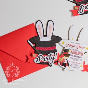 Magician Invitations, Custom Handmade Invitation, Magician Show ...