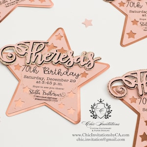 Star Invitation, Handmade Invitation, Birthday Handmade Invitation ...