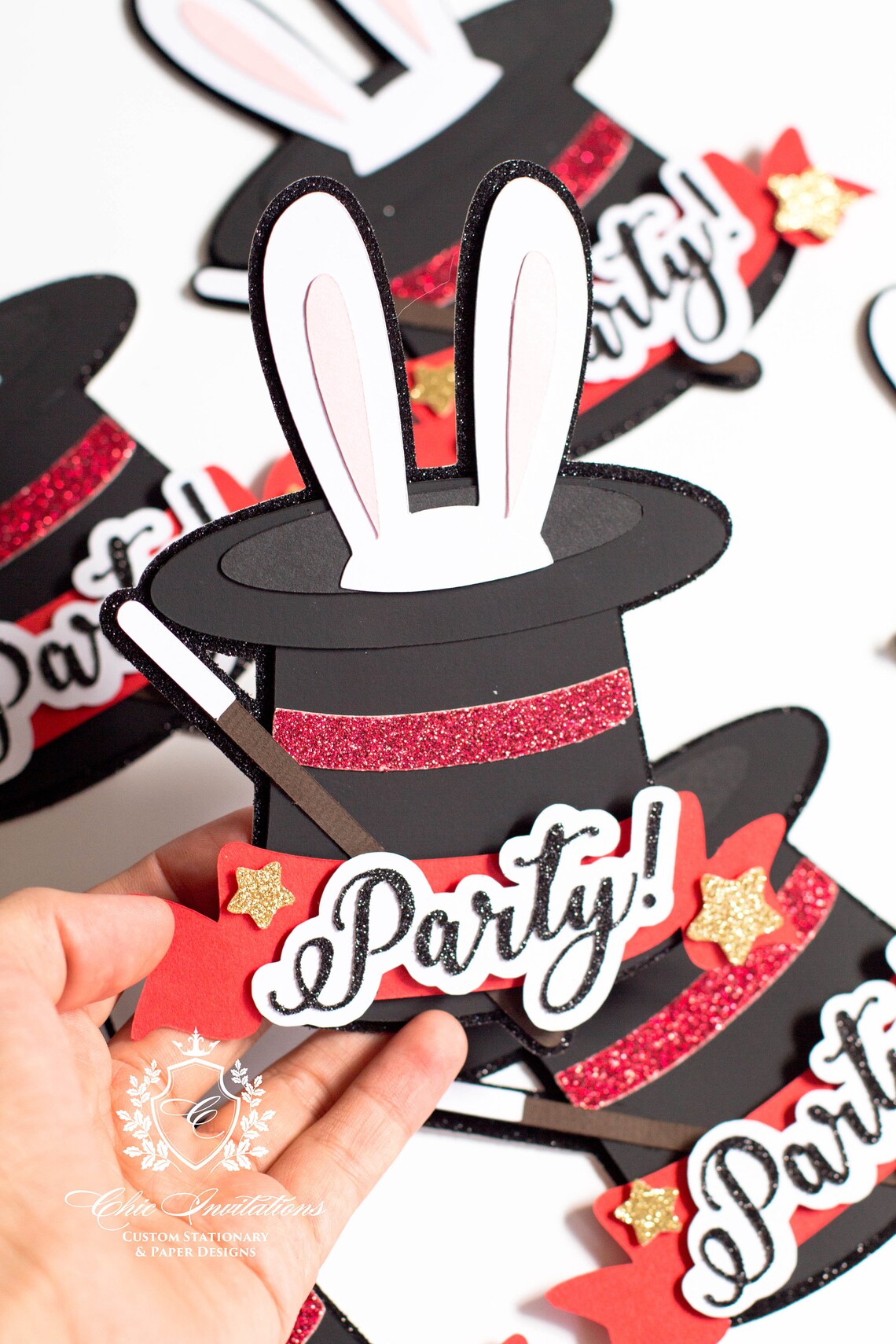 Magician Invitations Custom Handmade Invitation Magician | Etsy