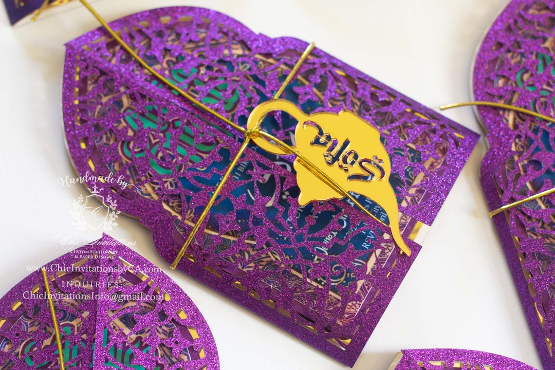Arabian Invitation, Arabian Laser Cut Invitation, Arabian Nights ...