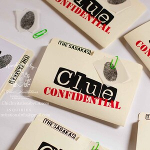 Clue Invitation, Handmade Invitation, Mystery Theme Invitation ...
