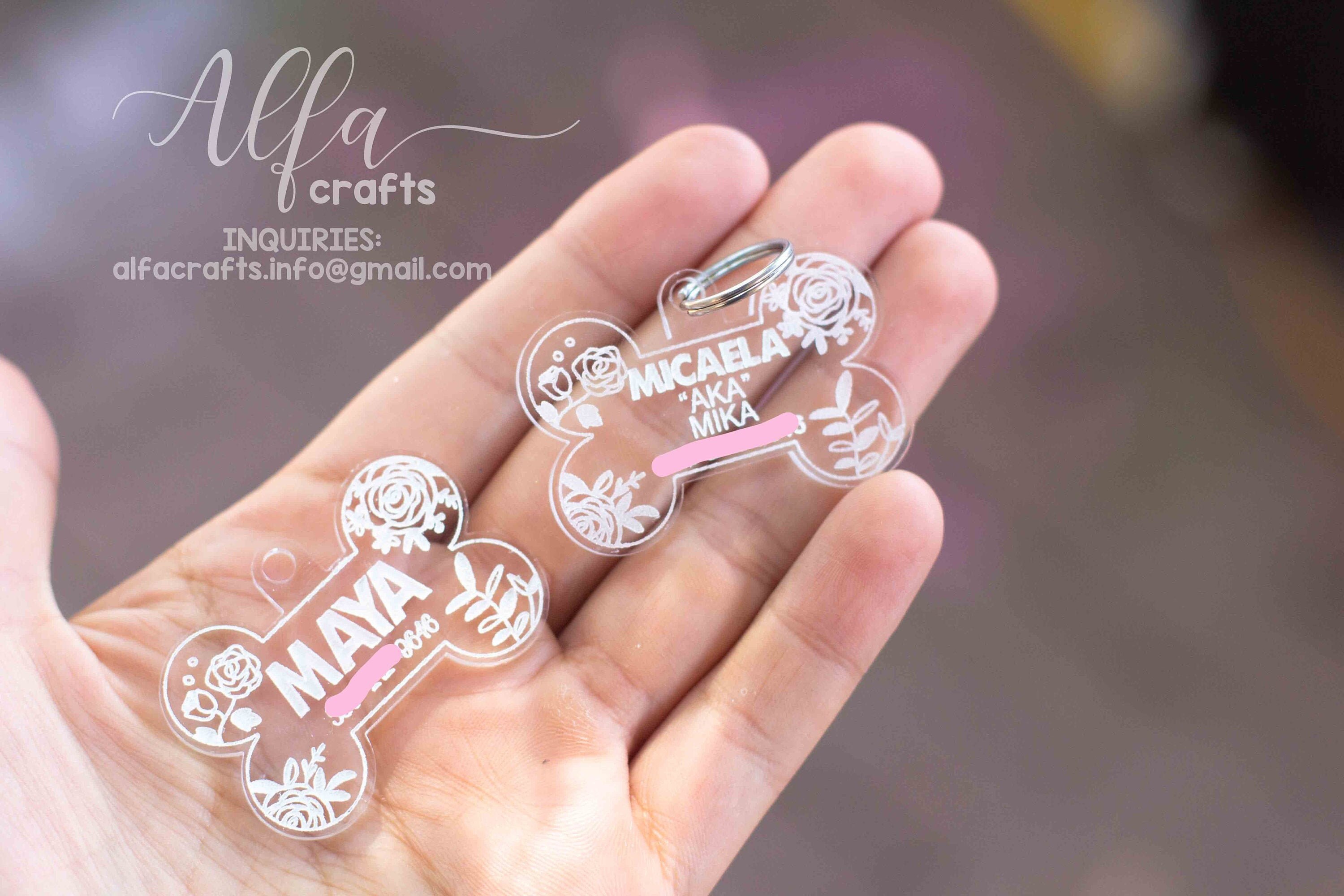 Custom Dog Tags Acrylic Custom Dog Tagstransparent Acrylic - Etsy