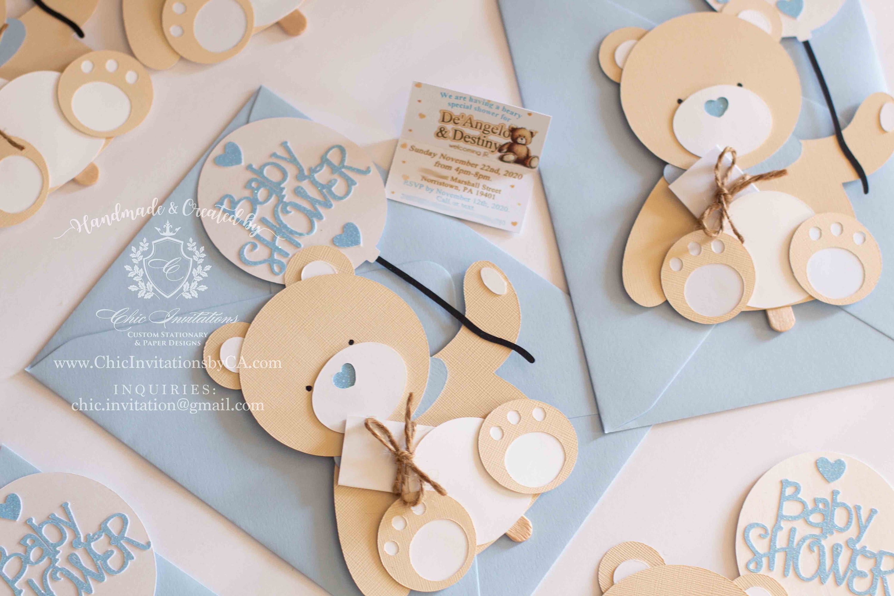 Handmade Baby Boy Shower Invitations