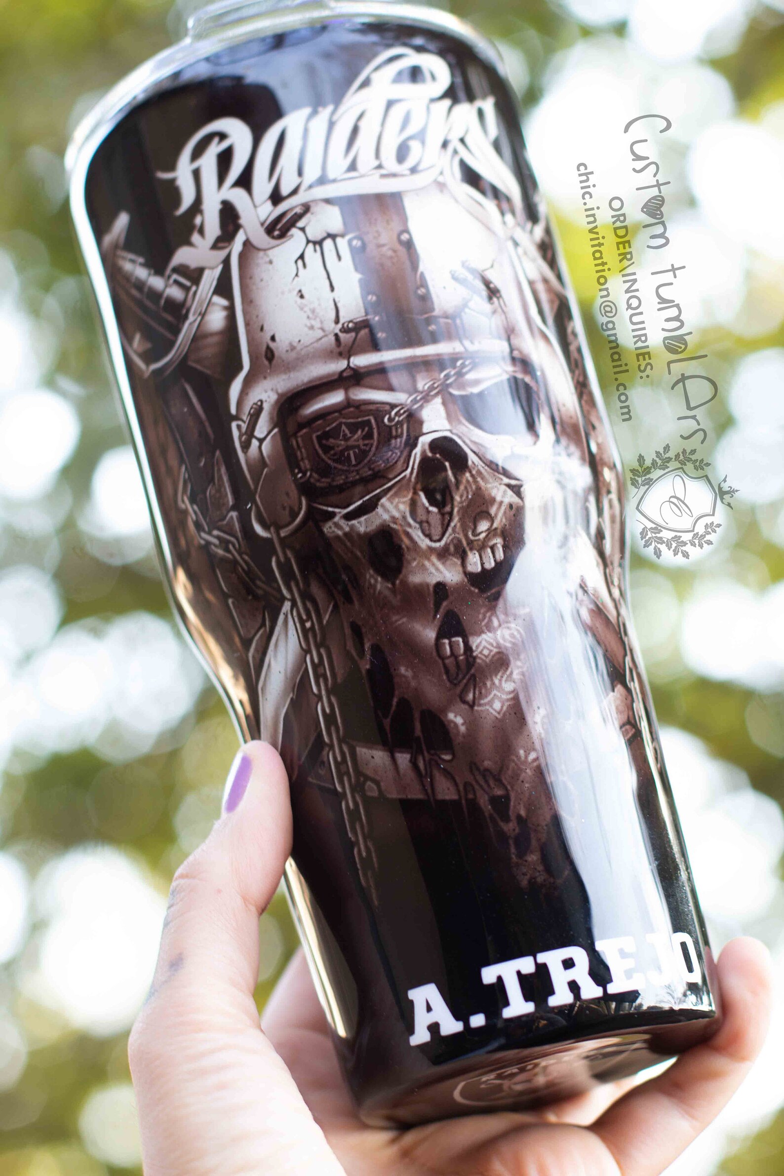 Raiders Tumbler, Handmade Tumbler, Team Raiders Las Vegas, We Can Make ...