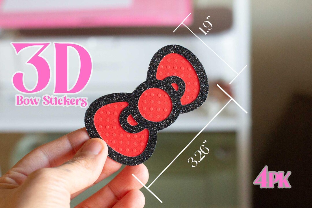 3D Bow Stickers - Handmade, Unique Design, High-quality, Ideal for ...