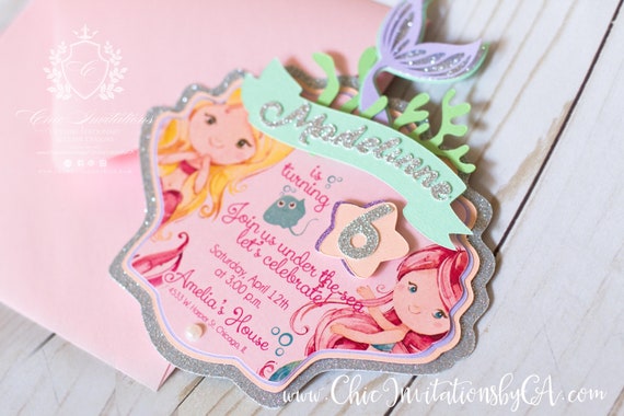 Little Mermaid Shell Invitation