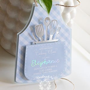 Cooking Handmade Invitation, Apron Cooking Invitation, Cooking Class ...