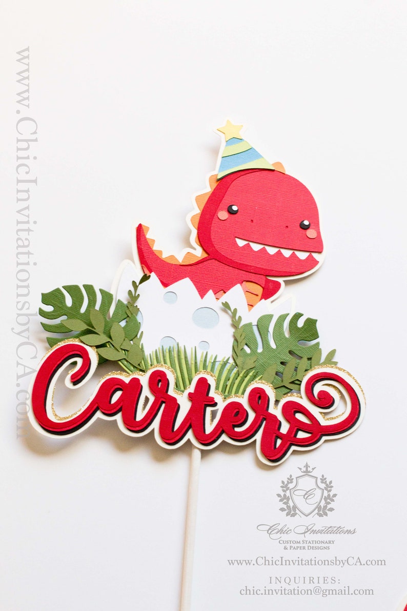 Dinosaur Cake Topper Handmade Cake Topper Custom Cake - Etsy