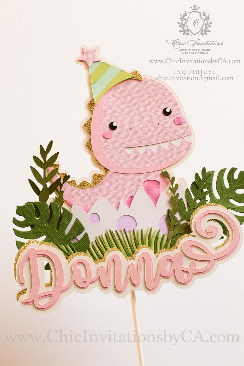Dinosaur Cake Topper, Handmade Cake Topper, Custom Cake Topper, Dino ...