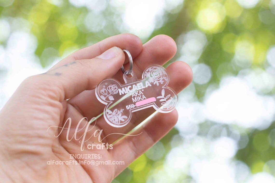 Custom Dog Tags, Acrylic Custom Dog Tags,transparent Acrylic Tag, Dog ...