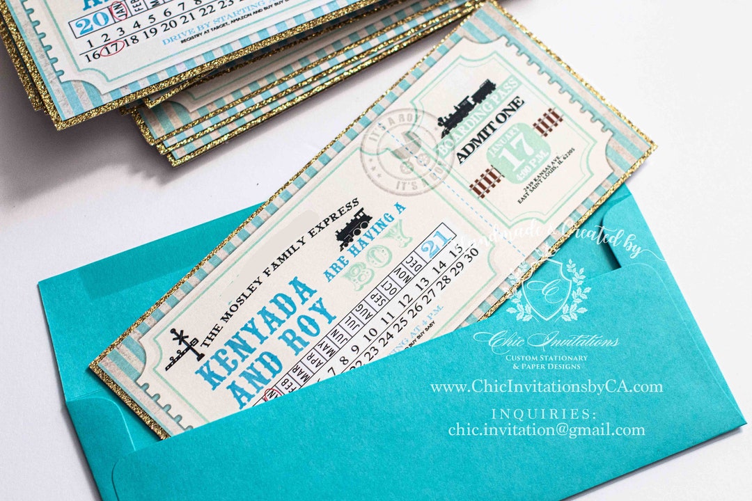 Custom Ticket, Handmade Ticket, Train Ticket, Baby Boy Ticket, Baby ...