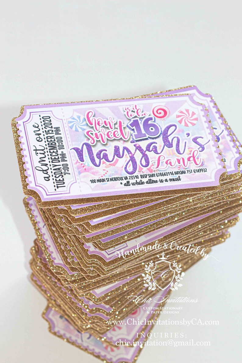 Candyland Ticket Handmade Ticket Custom Ticket We Can Make | Etsy