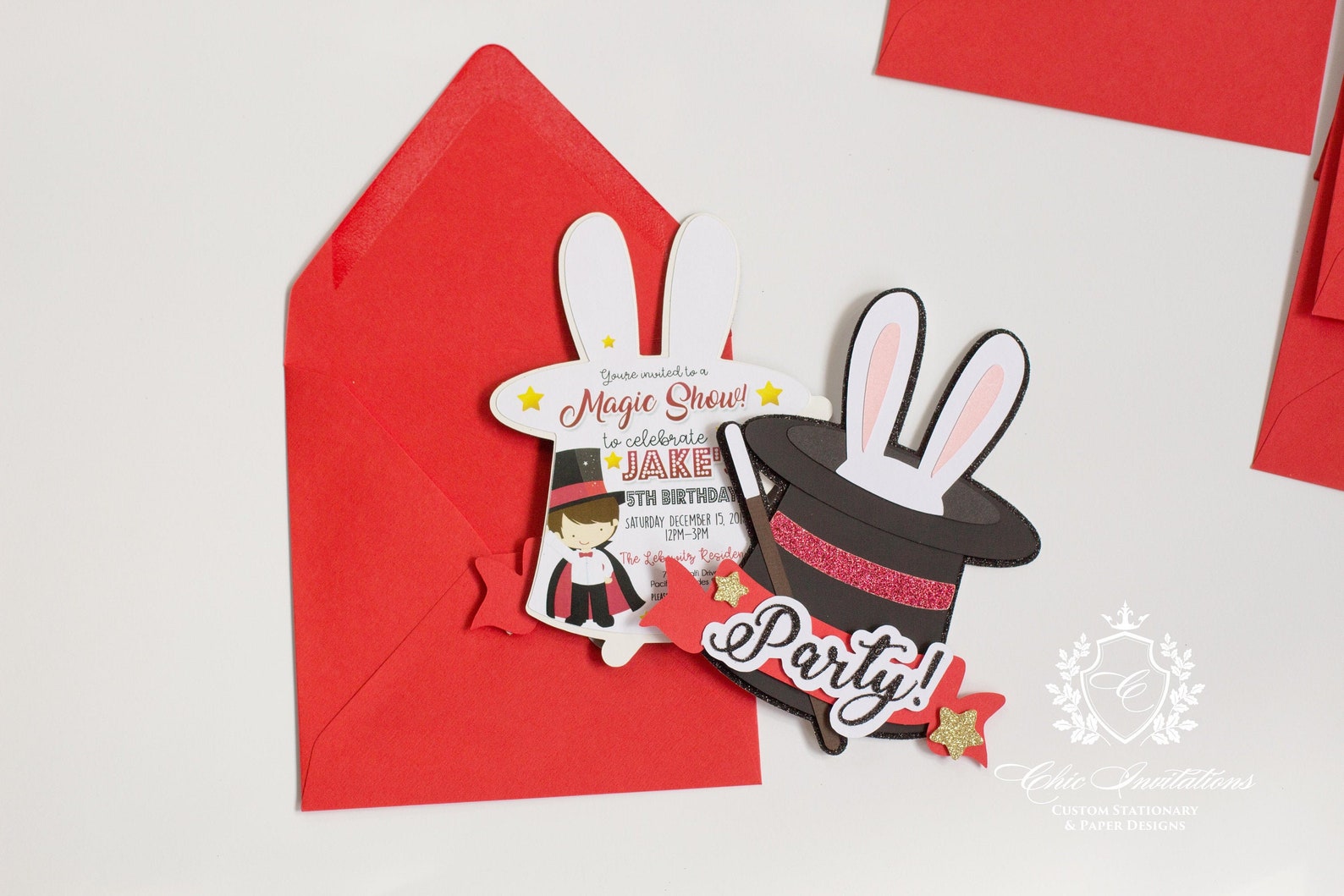 Magician Invitations Custom Handmade Invitation Magician | Etsy