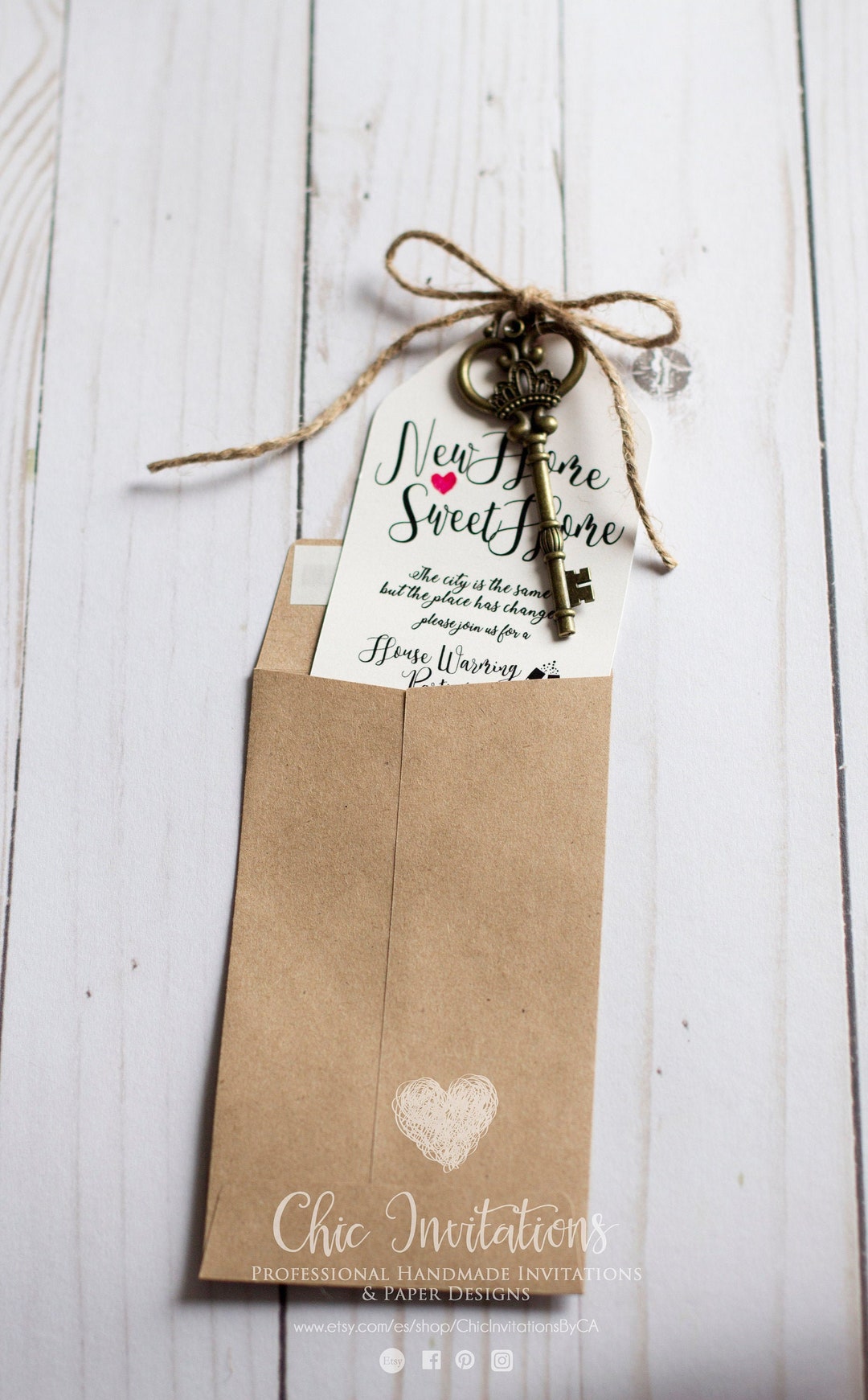 Housewarming Handmade Invitations, Custom Invitations, Key Invitation ...