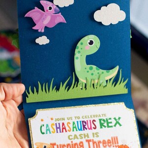 Dinosaur Handmade Invitations, Party, First Birthday Invitation, Baby ...