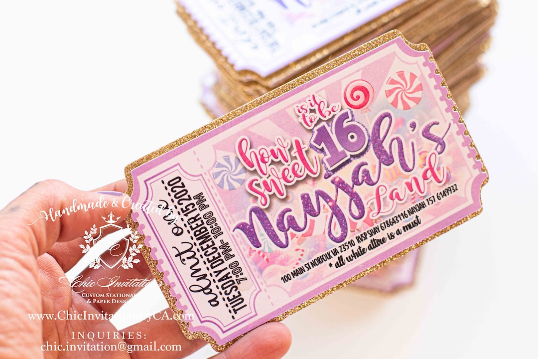 Candyland Ticket, Handmade Ticket, Custom Ticket, We Can Make Any ...
