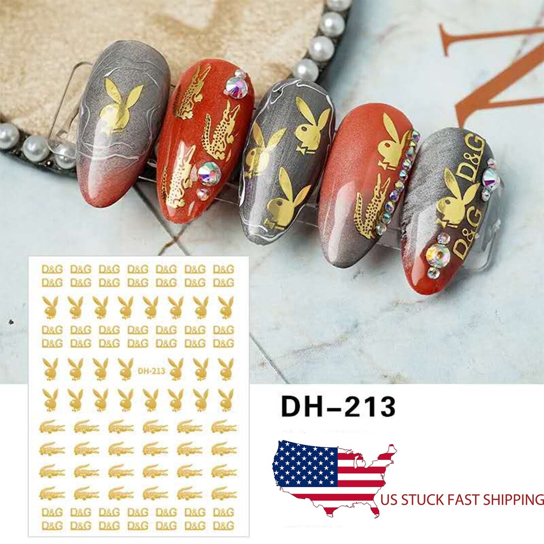 Designer Nail Art Stickers, Luxury 3D Decals - Etsy