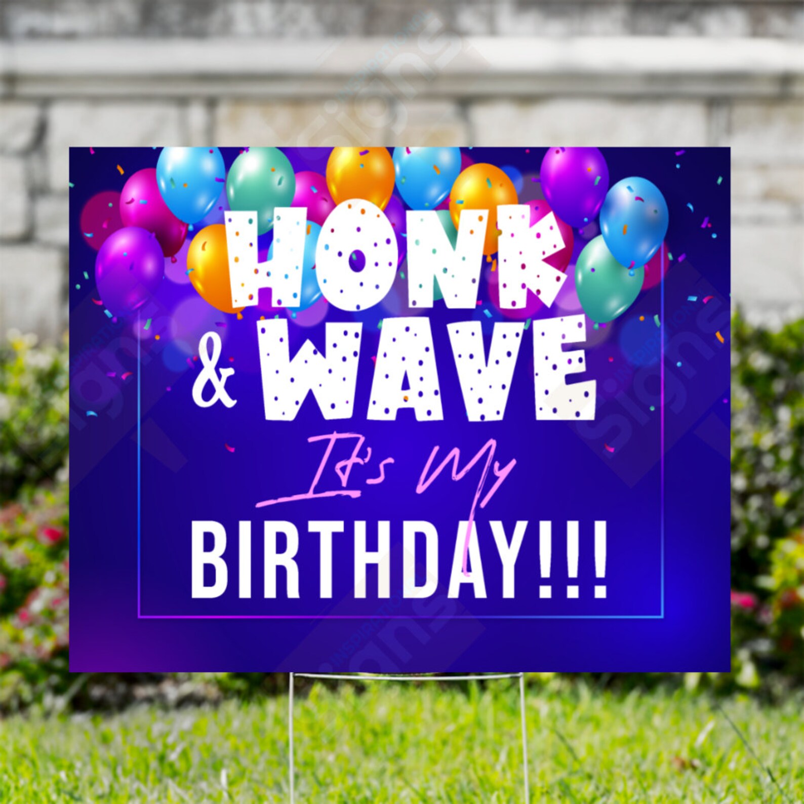 Honk and Wave It's My Birthdaybirthday Yard Signhappy - Etsy