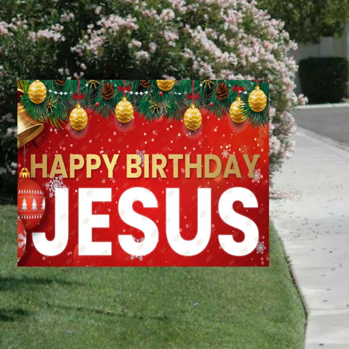 Christmas Yard Decor happy Birthday Jesus Christmas Yard Sign Jesus ...