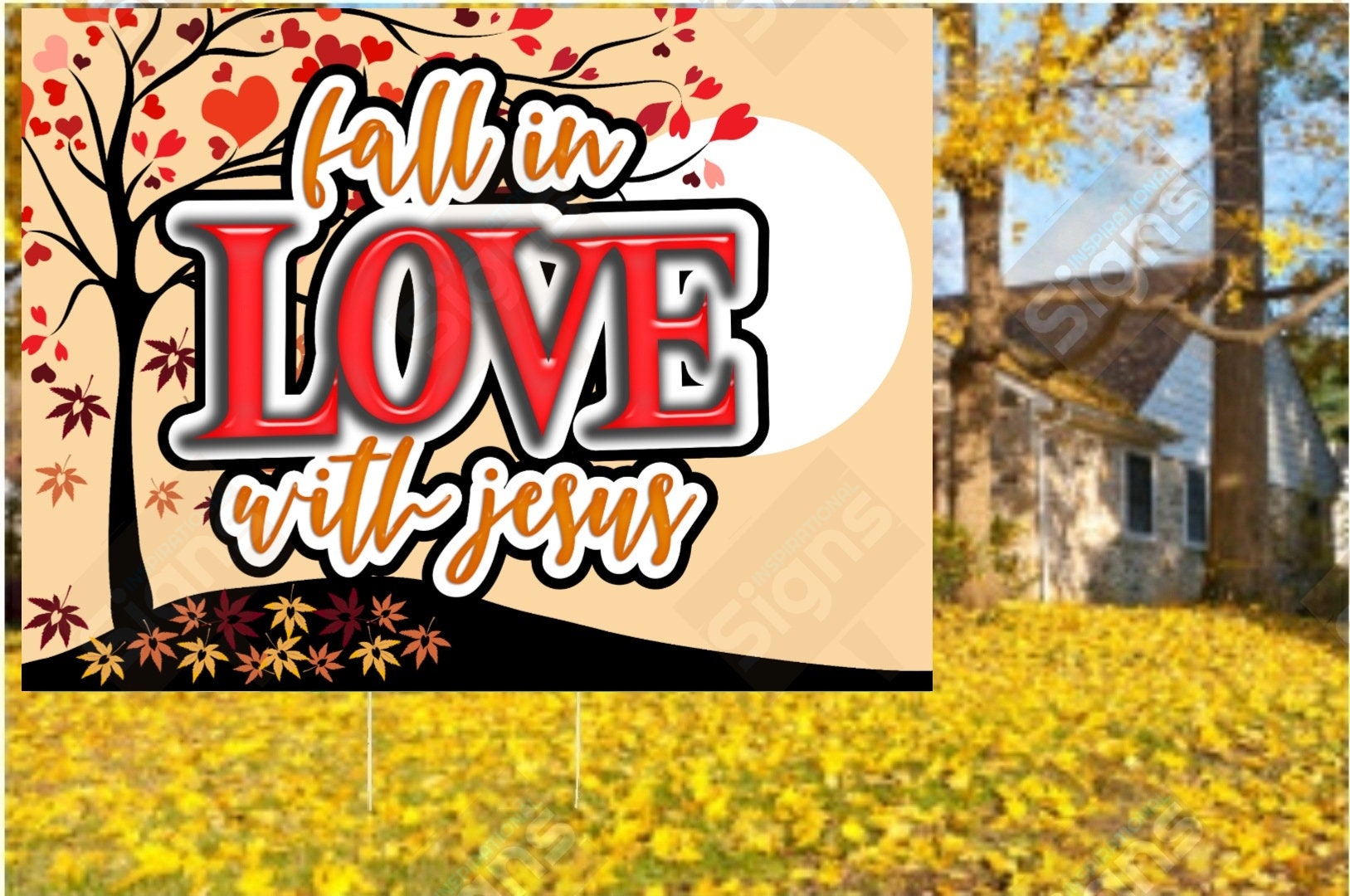 Fall in Love With Jesusfall Yard Decor Autumn Yard Sign - Etsy