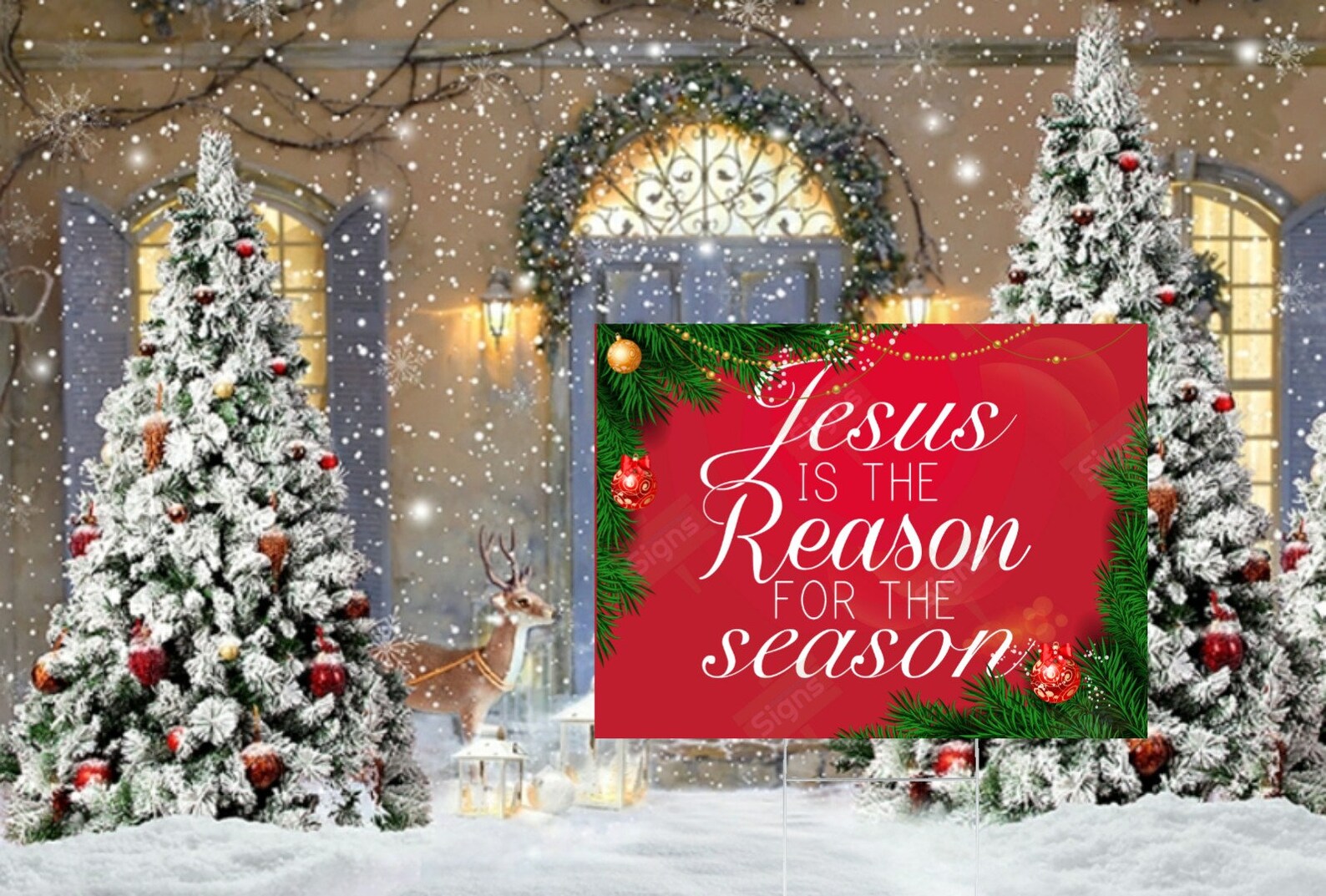 Jesus is the Reason for the Season Christmas Yard Sign Holiday Yard ...