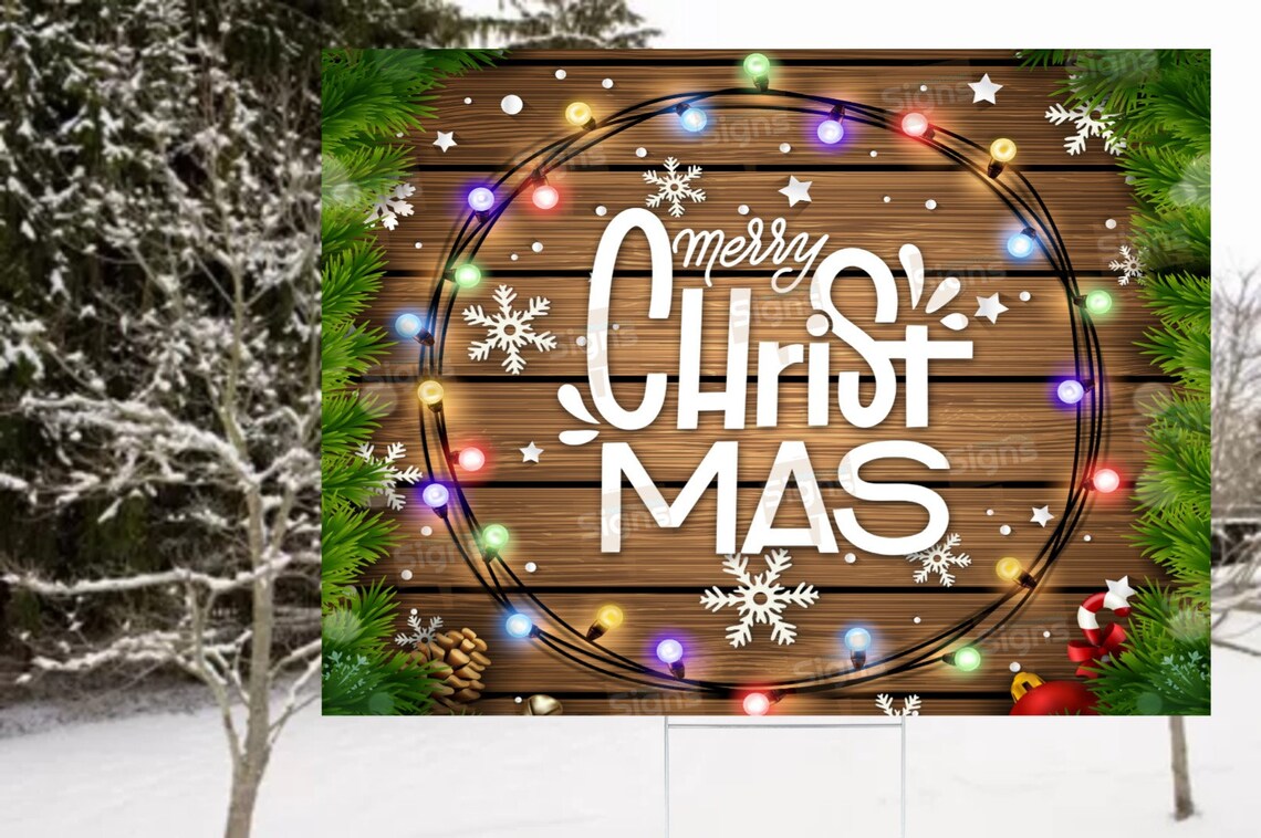 Merry Christmas Yard Signchristmas Yard Sign Christmas Yard | Etsy