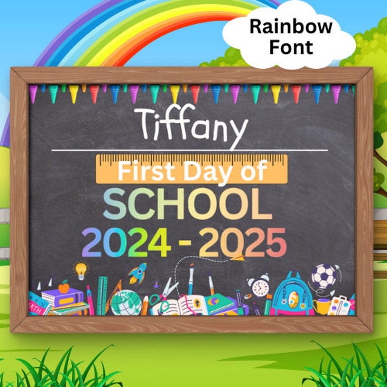 Editable Back to School Sign First Day of School Sign Printable - Etsy