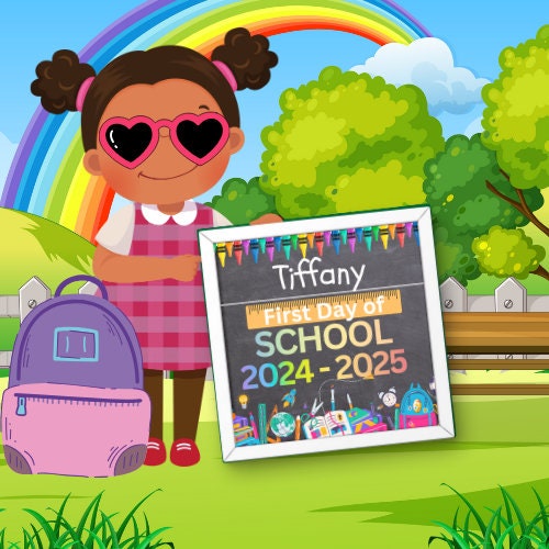 Editable Back to School Sign First Day of School Sign Printable - Etsy