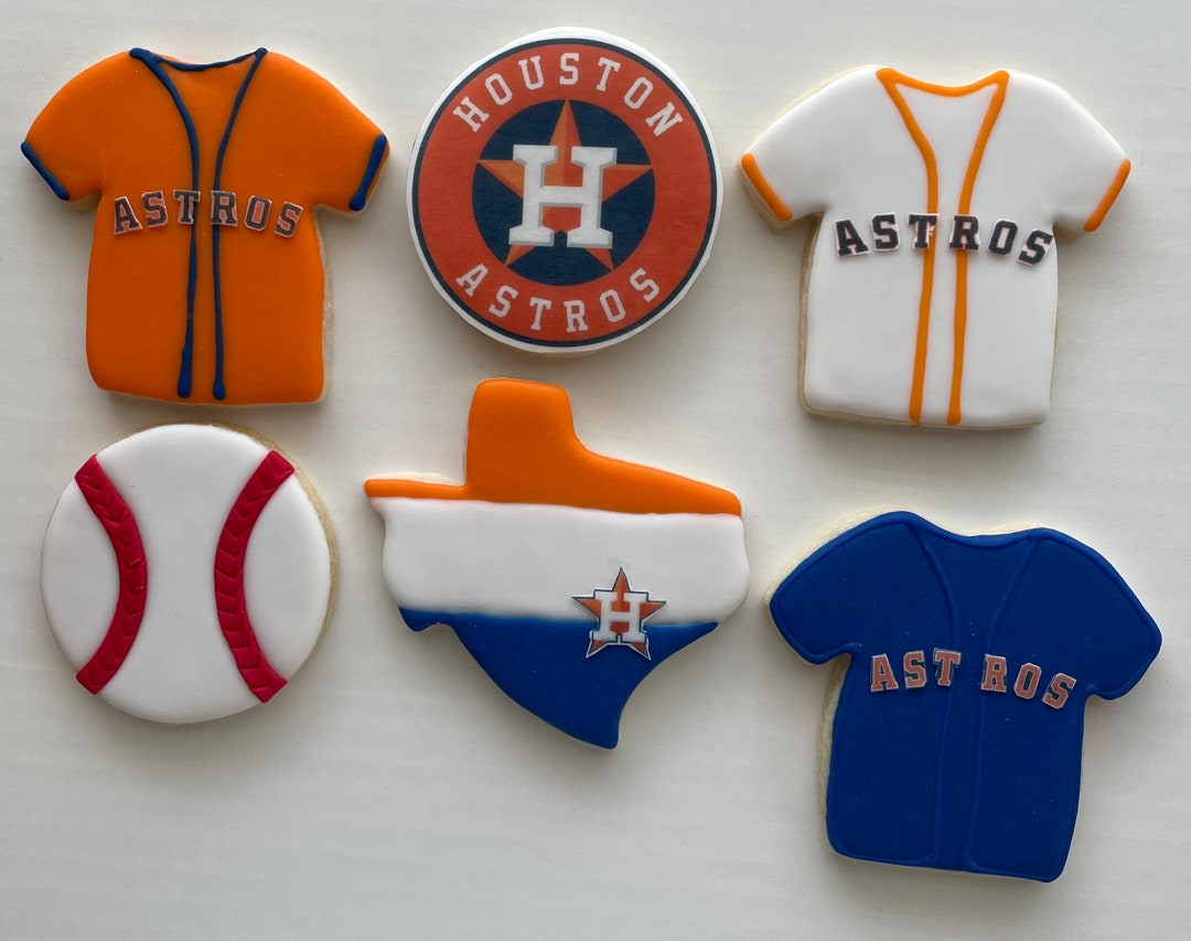 Astros Baseball Inspired Cookies - Etsy