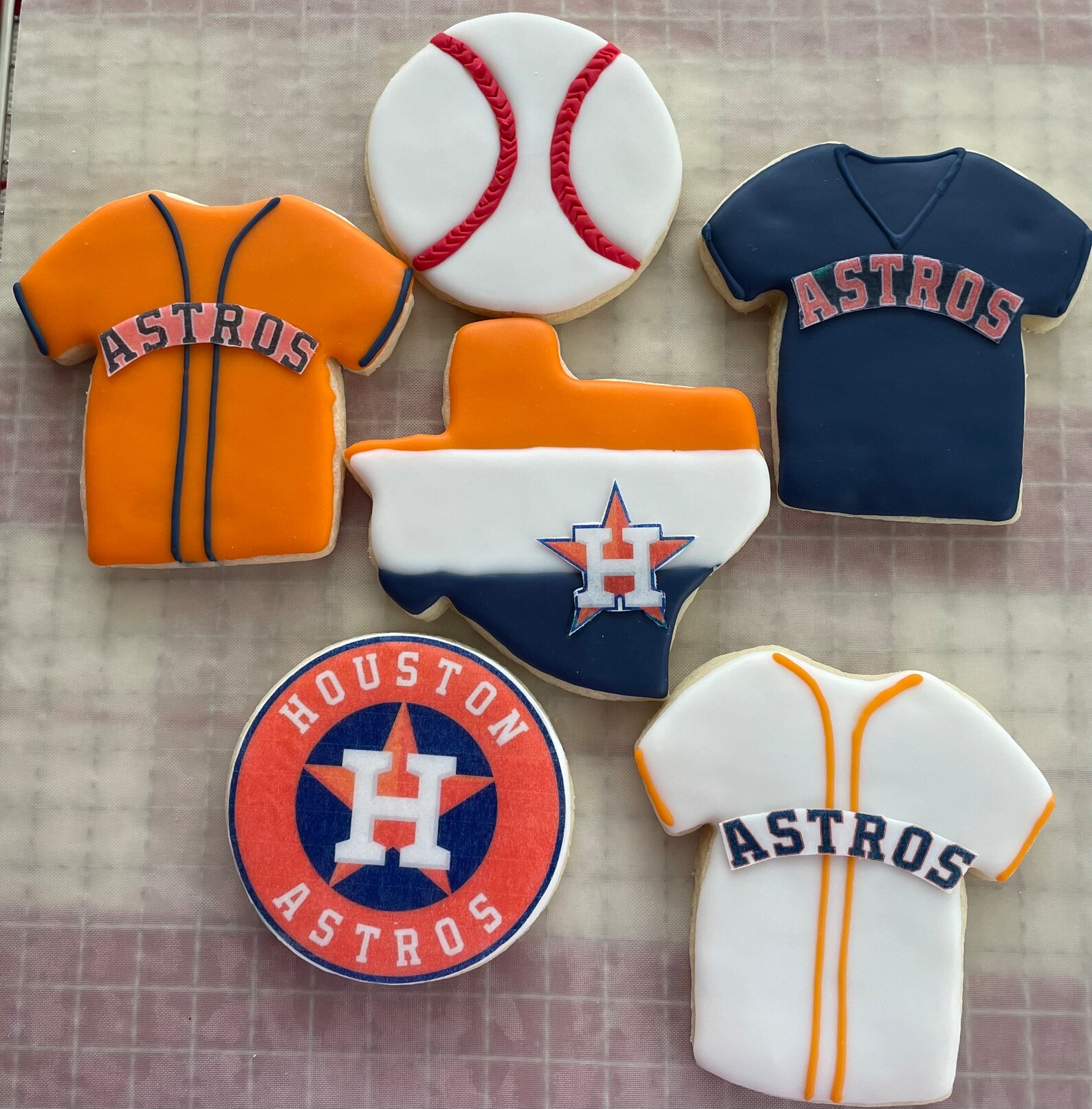 Astros Baseball Inspired Cookies - Etsy