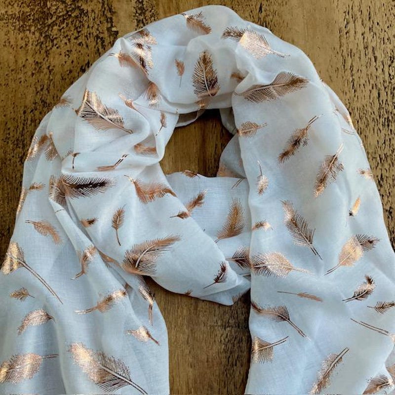 Bufanda plumas - Etsy España