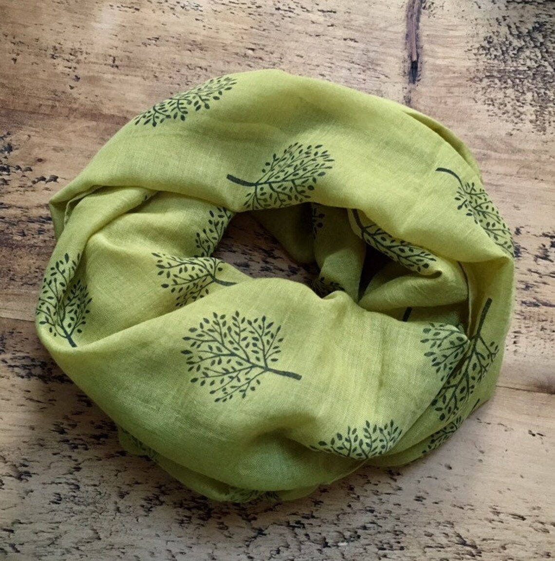 Soft Mulberry Tree Scarf Pistachio Green & Navy | Etsy UK