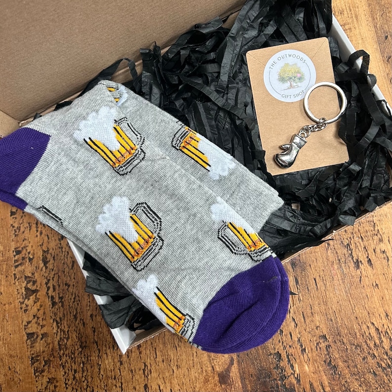 The Dad Gift Box With Socks and Personalised Keyring - Etsy